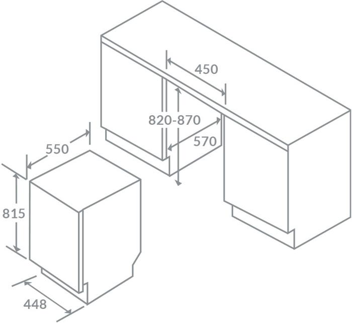 Prima LPR659A 45cm Integrated Dishwasher Built In Kitchens Appliances ...