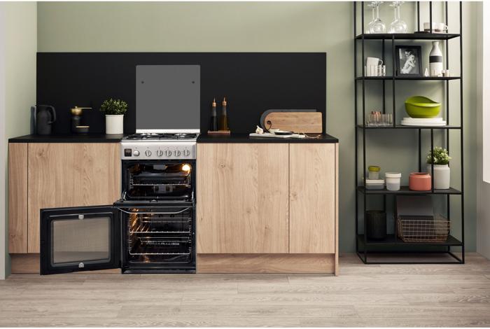 Hotpoint HD5G00CCX/UK 50cm Double Oven Freestanding Gas Cooker Inox ...