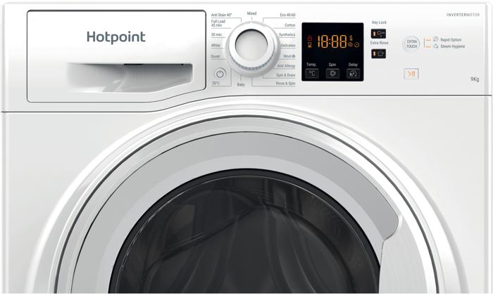 Hotpoint NSWF945CWUKN 9kg Freestanding Washing Machine White Built In ...