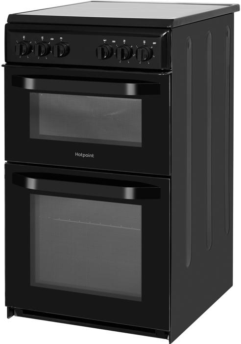 Hotpoint HD5V92KCB/UK 50cm 4 Ceramic Zone Hob Freestanding Electric ...