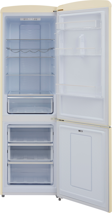 CDA FLORENCE-BARLEY Retro 60cm frost free 60/40 Freestanding Fridge ...