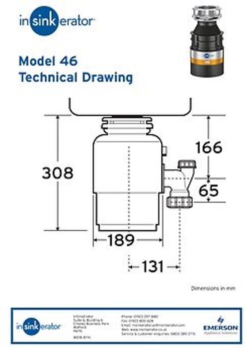 InSinkErator Model 46 Unit & Air Switch Waste Disposal Black Built In ...