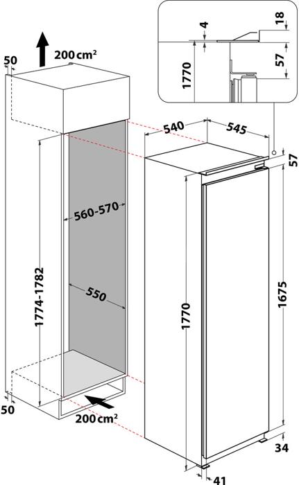 Whirlpool ARG1808322 Tall Integrated Fridge + WHSD18F023CI Tall Freezer ...