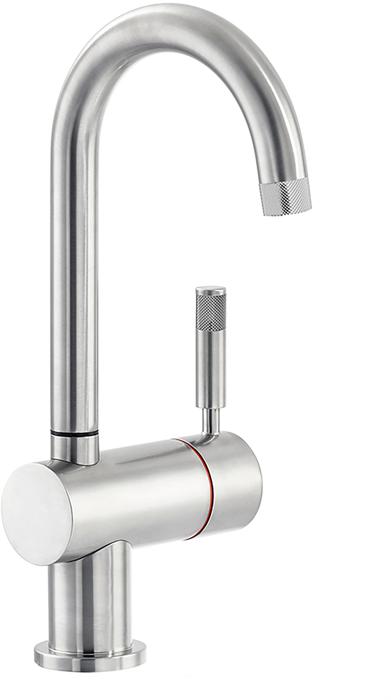 Montpellier OneStream Swan Spout Hot Boiling Water Tap Brushed Steel ...