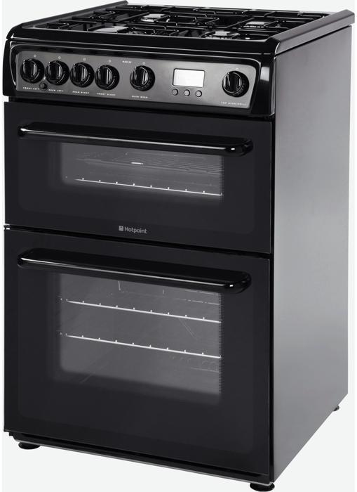 Hotpoint HAG60K NEWSTYLE 60cm Freestanding Gas Cooker Black Built In ...