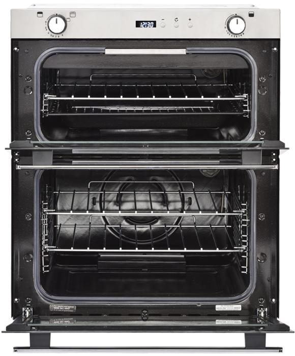 Belling BI702G 444444793 70cm Easy-clean Built-Under Double Gas Oven ...