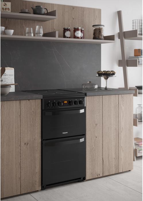 Hotpoint HD5V93CCB/UK 50cm Double Oven Freestanding Electric Cooker ...