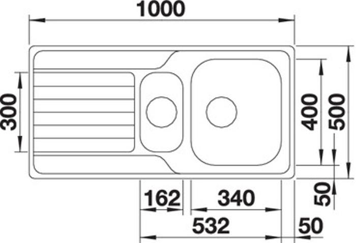Blanco DINAS 6S 1.5 Bowl Inset + CAMIA Twin Lever Mixer Tap ( Sink and ...