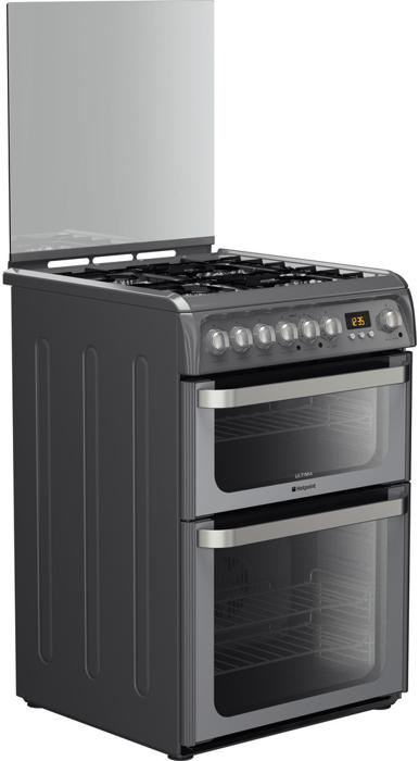 Hotpoint HUD61GS 60cm Double Cavity Freestanding Dual Fuel Cooker ...